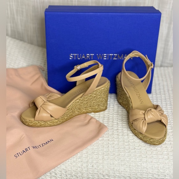 Stuart Weitzman | Shoes | Nwt Stuart Weitzman Nude Lambskin Playa Wedge ...